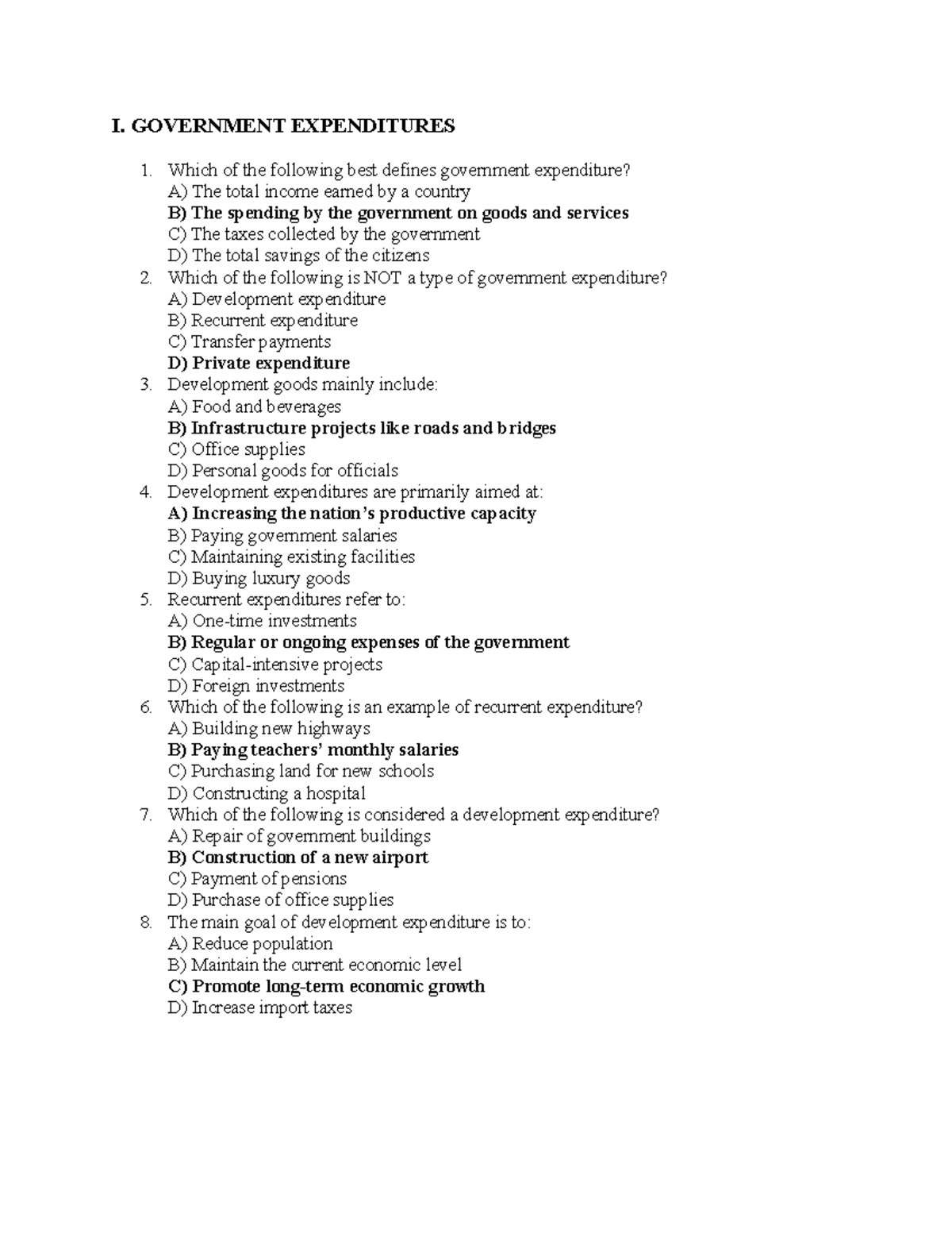 Fiscal Policy Quiz (Course Code: FP101) - Review Notes - Studocu