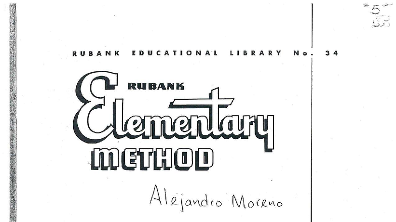 Rubank Elementary Clarinet Method: Lesson Overview and Exercises - Studocu