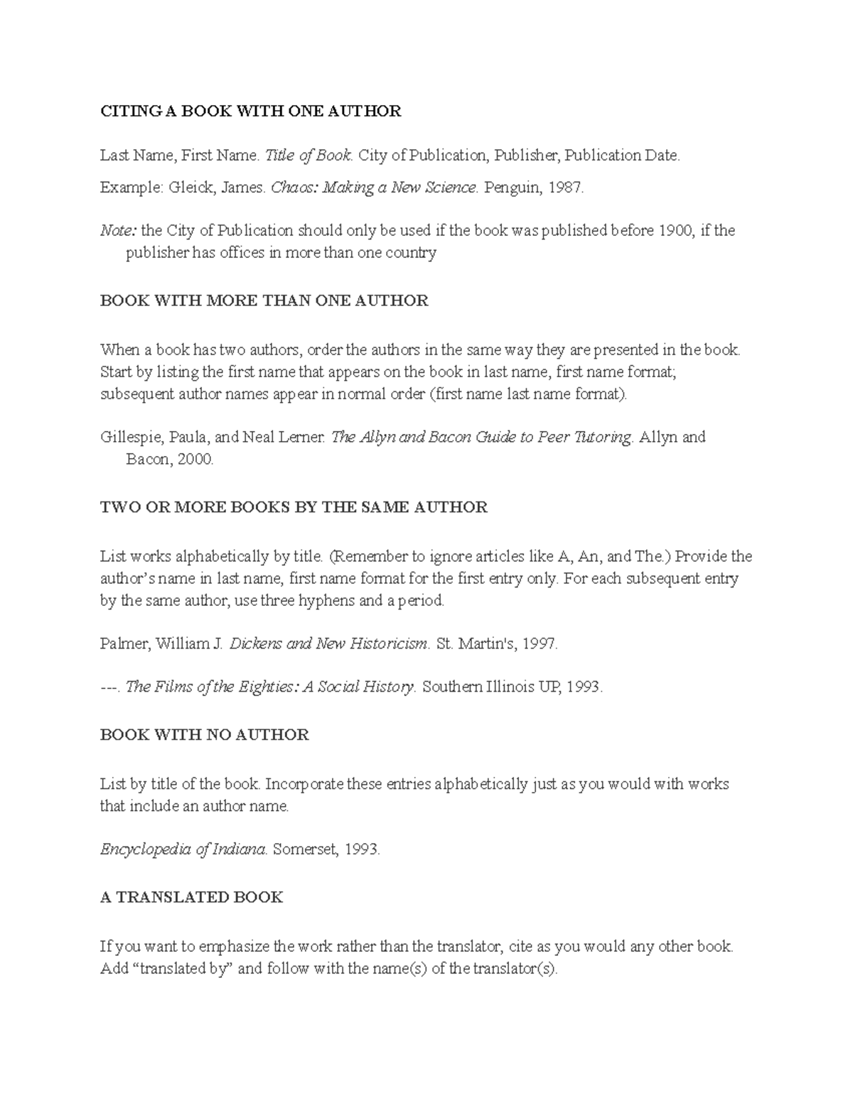 MLA 9 - MLA FORMAT - CITING A BOOK WITH ONE AUTHOR Last Name, First ...