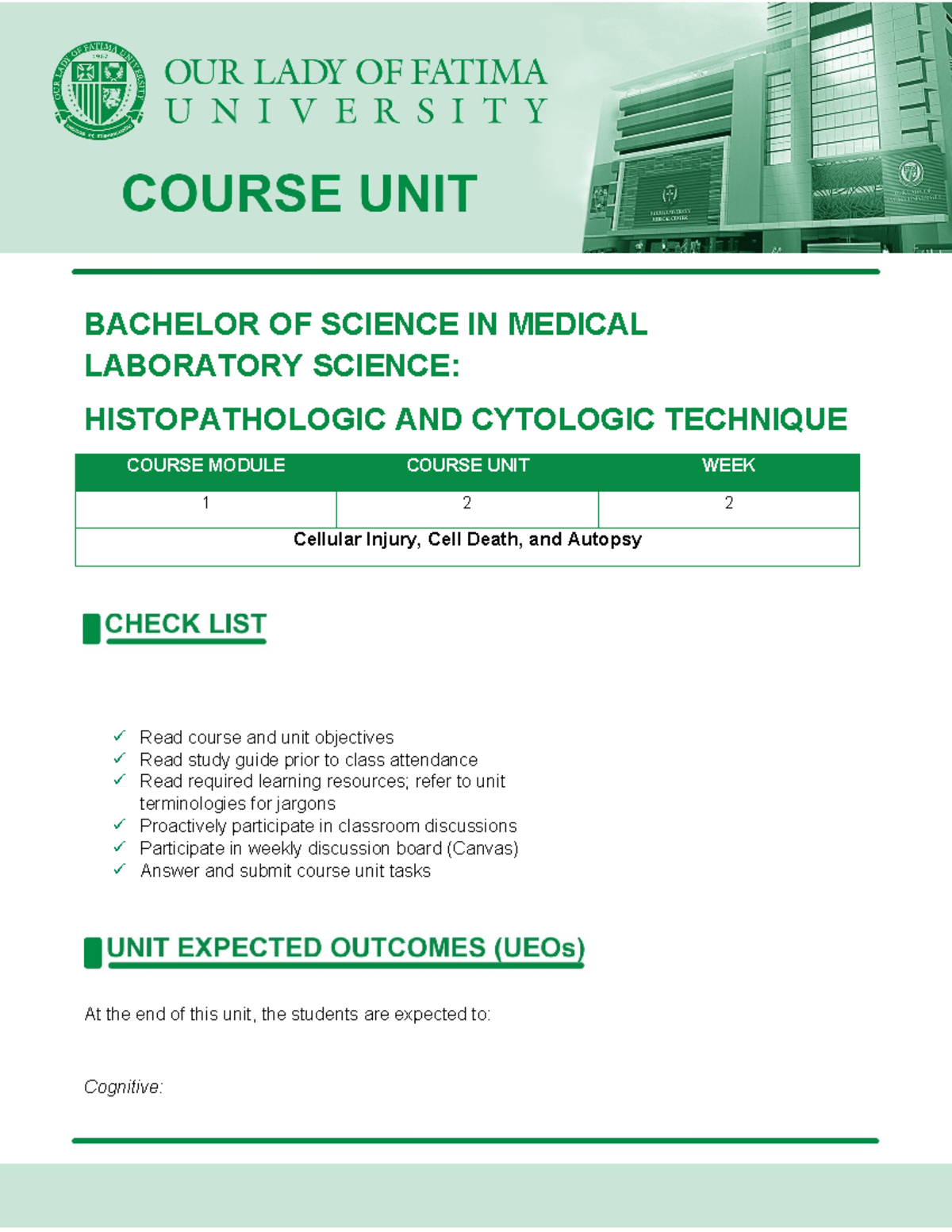 Week 2 Lecture Notes: Cellular Injury, Death & Autopsy Techniques (HPCT ...