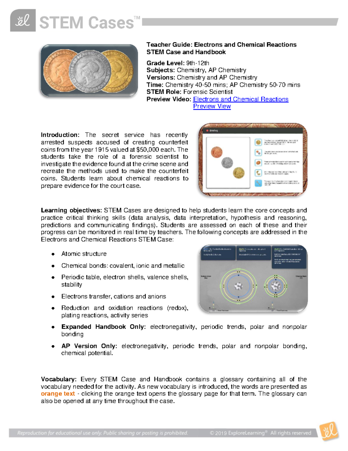 Teacher Guide: Electrons & Chemical Reactions STEM Case (AP Chem) - Studocu