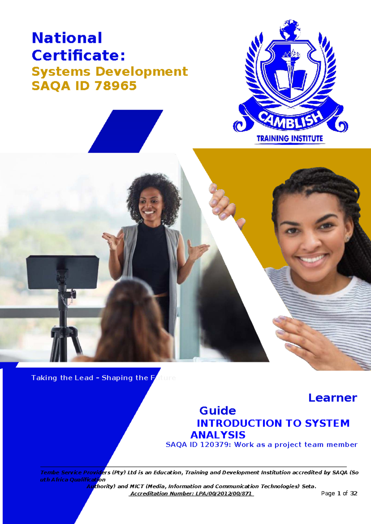National Certificate: Systems Development SAQA ID 78965 - Learner Guide ...