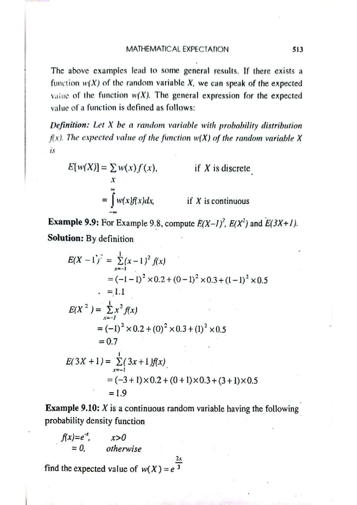 Mathematical Expectation in Statistics 513: Key Concepts and Examples - Studocu