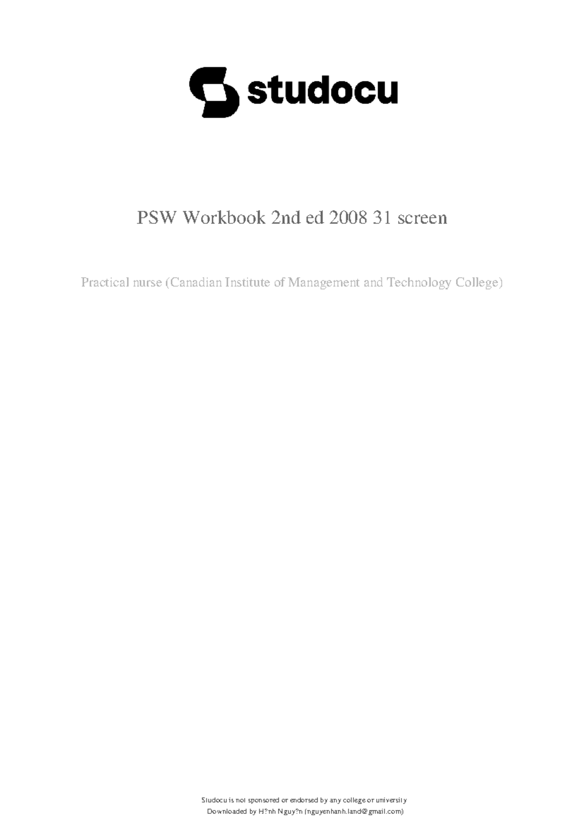 PSW Workbook: Integrating a Palliative Approach - 2nd Edition (2008 ...