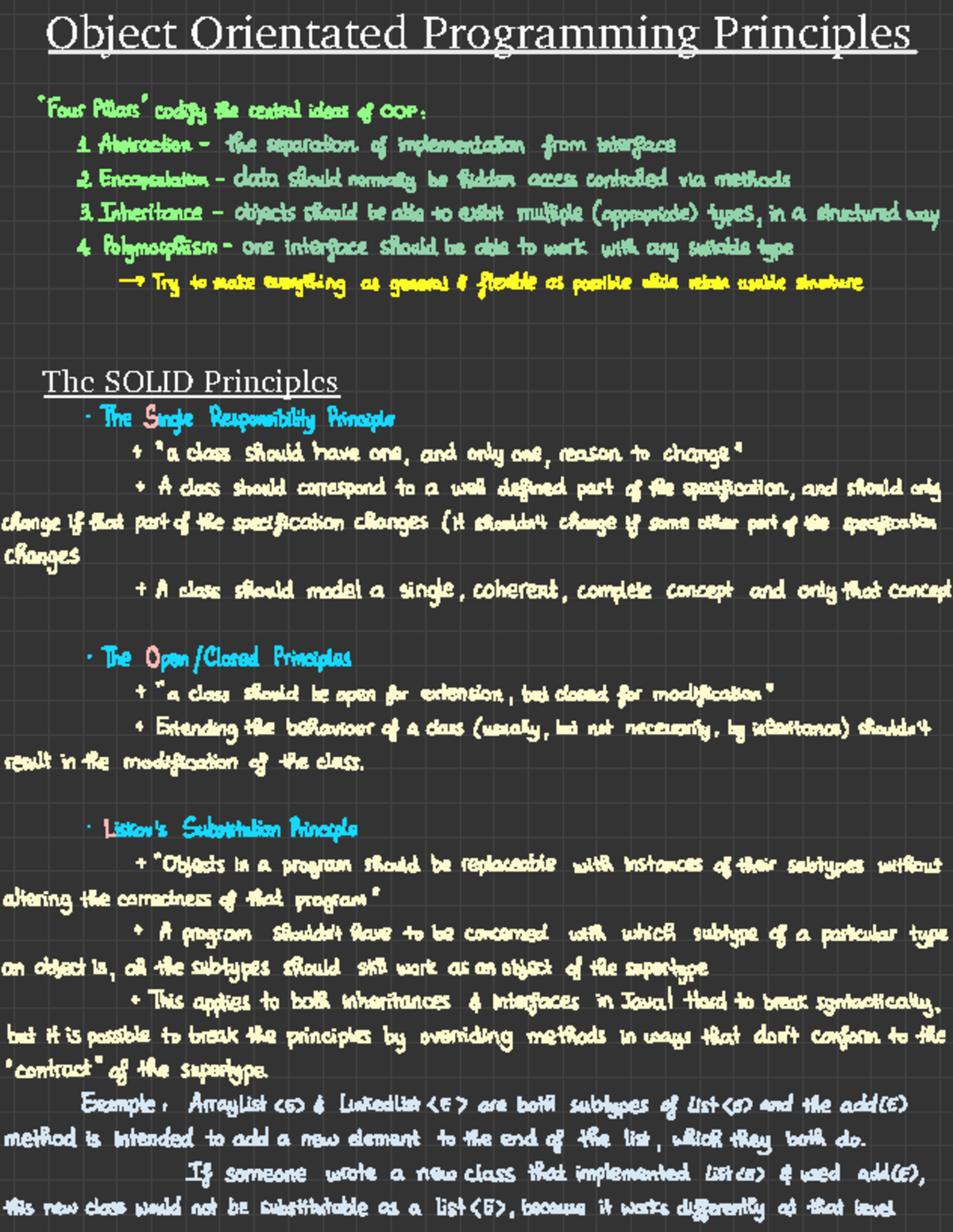 OOP - Final Exam Study Notes on Object-Oriented Programming Principles ...