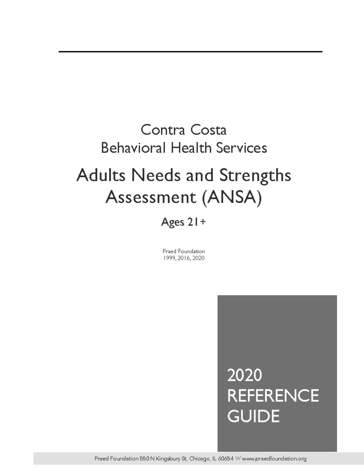 ANSA 2020 Comprehensive Reference Guide for Adults 21+ - Studocu