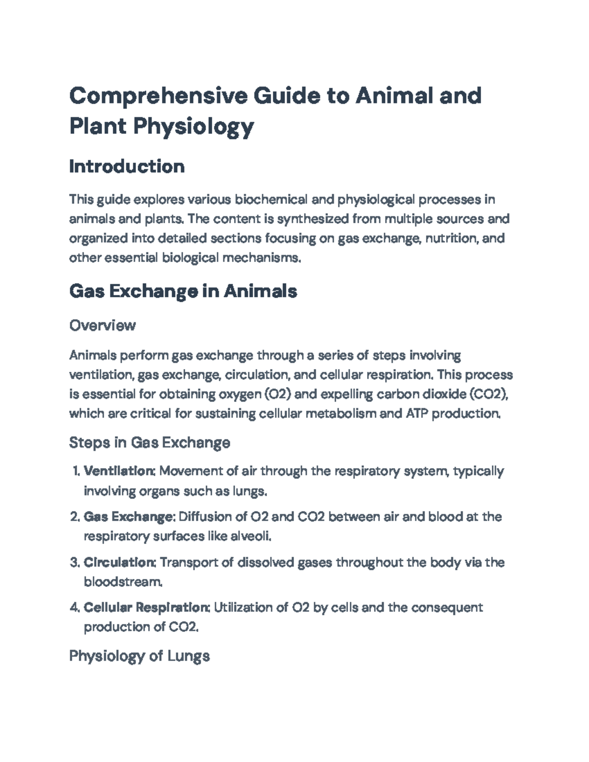 Comprehensive Guide to Animal & Plant Physiology - Biological ...