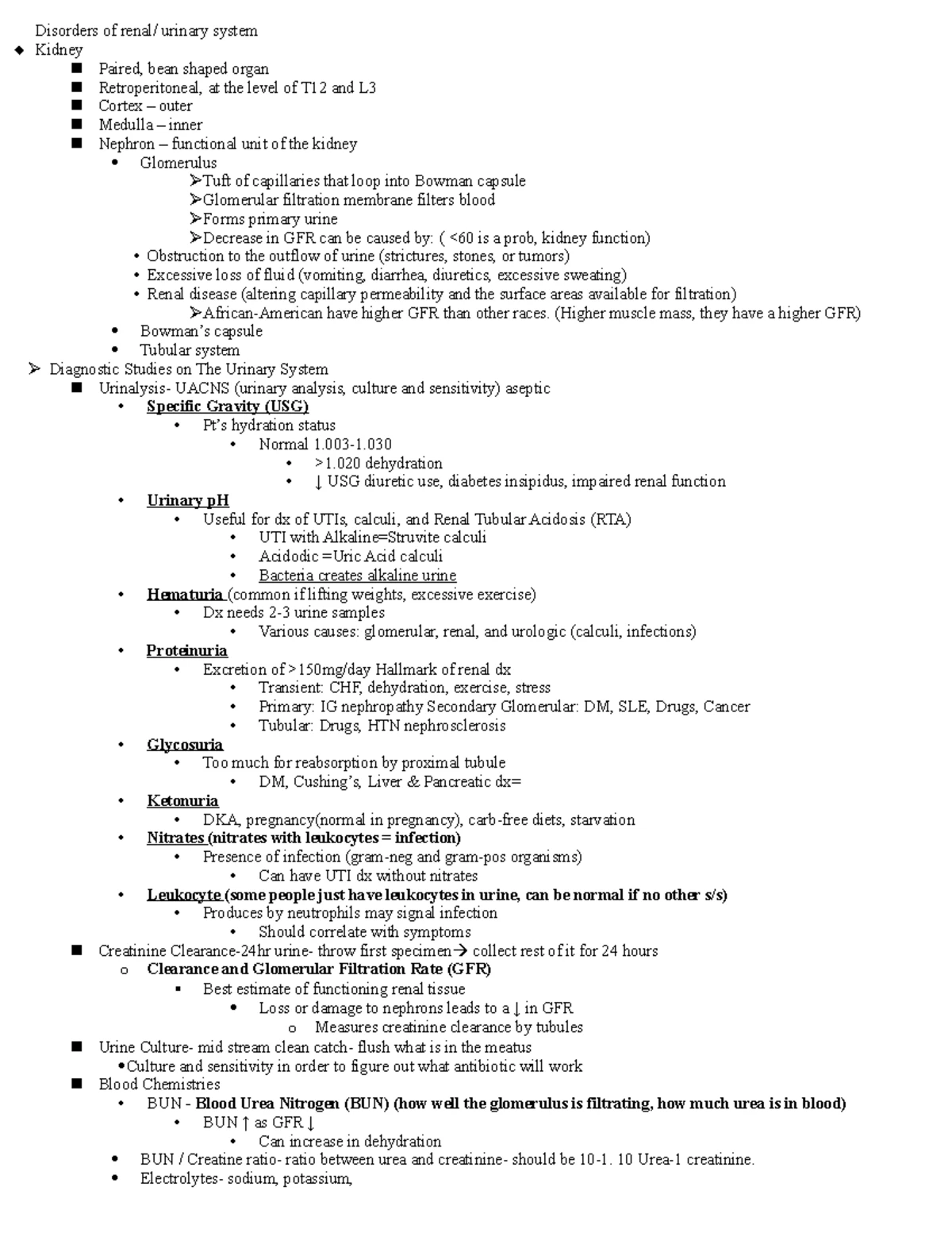 Urinary sys - Aubree Spencer Urinary System case study Short Answer ...
