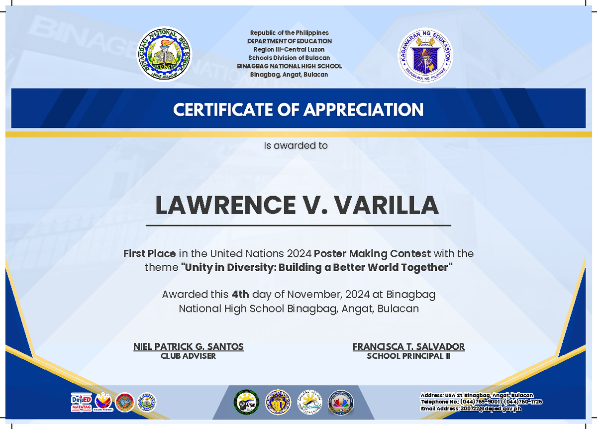 UN CERT - cert - First Place in the United Nations 2024 Poster Making ...