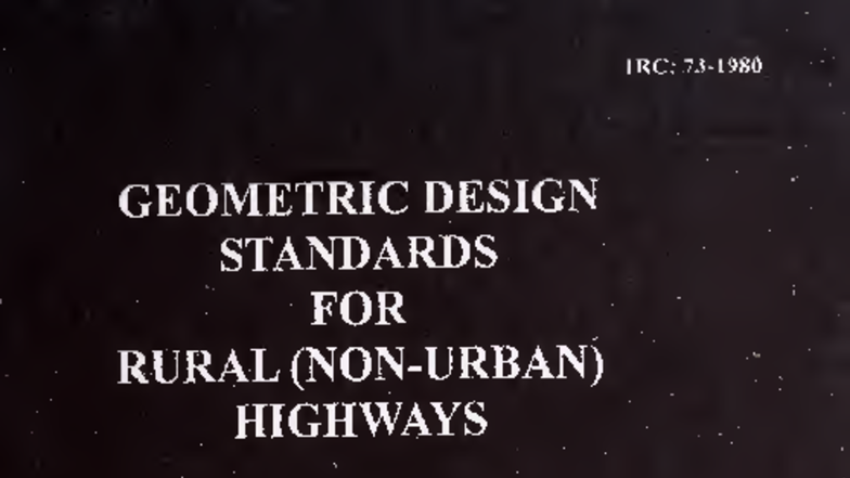 IRC: Geometric Design Standards for Rural Highways - 1990 Edition - Studocu