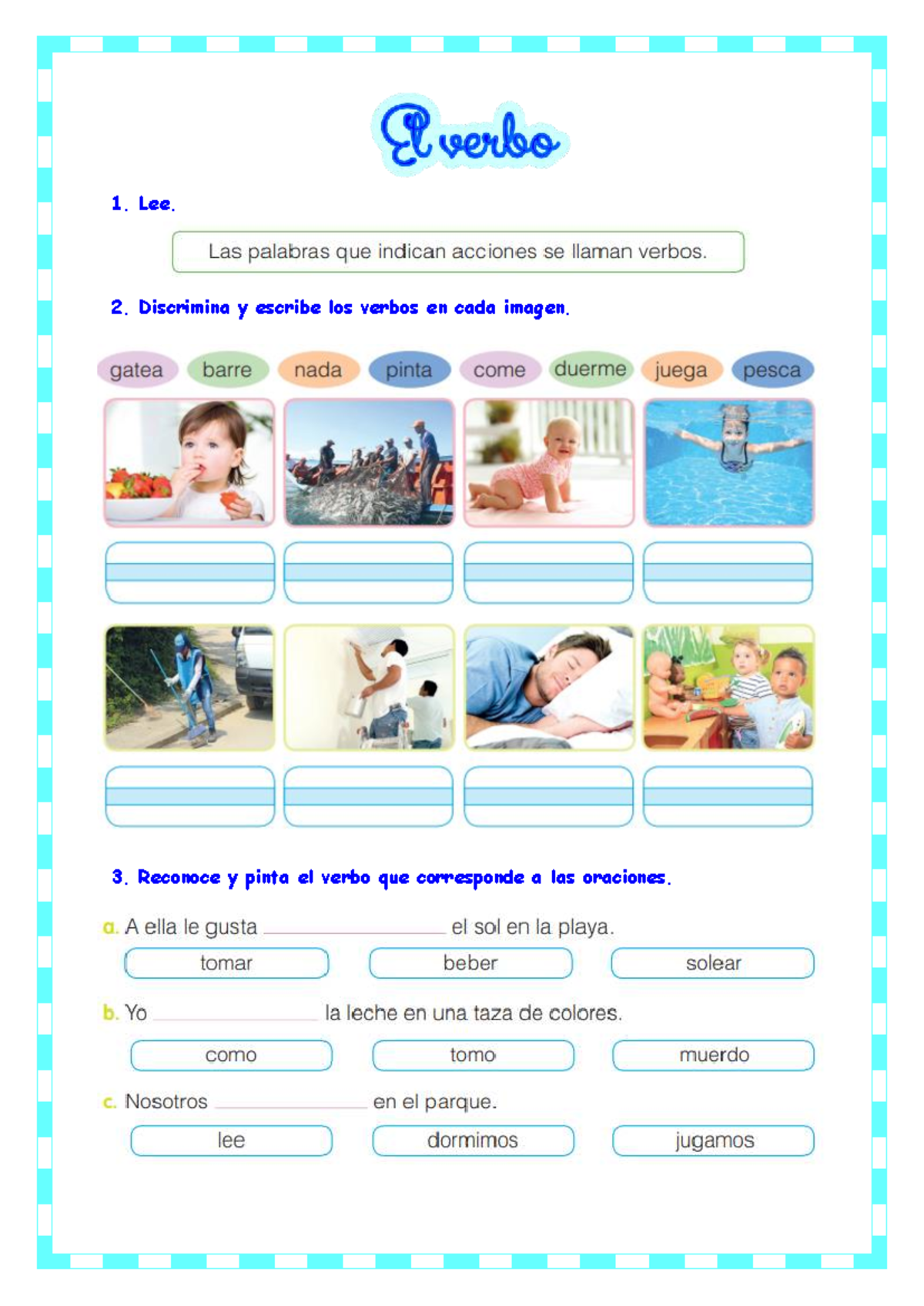 3. El verbo - fichas - Python Programming For Problem Solving - Lee. Discrimina y escribe los ...