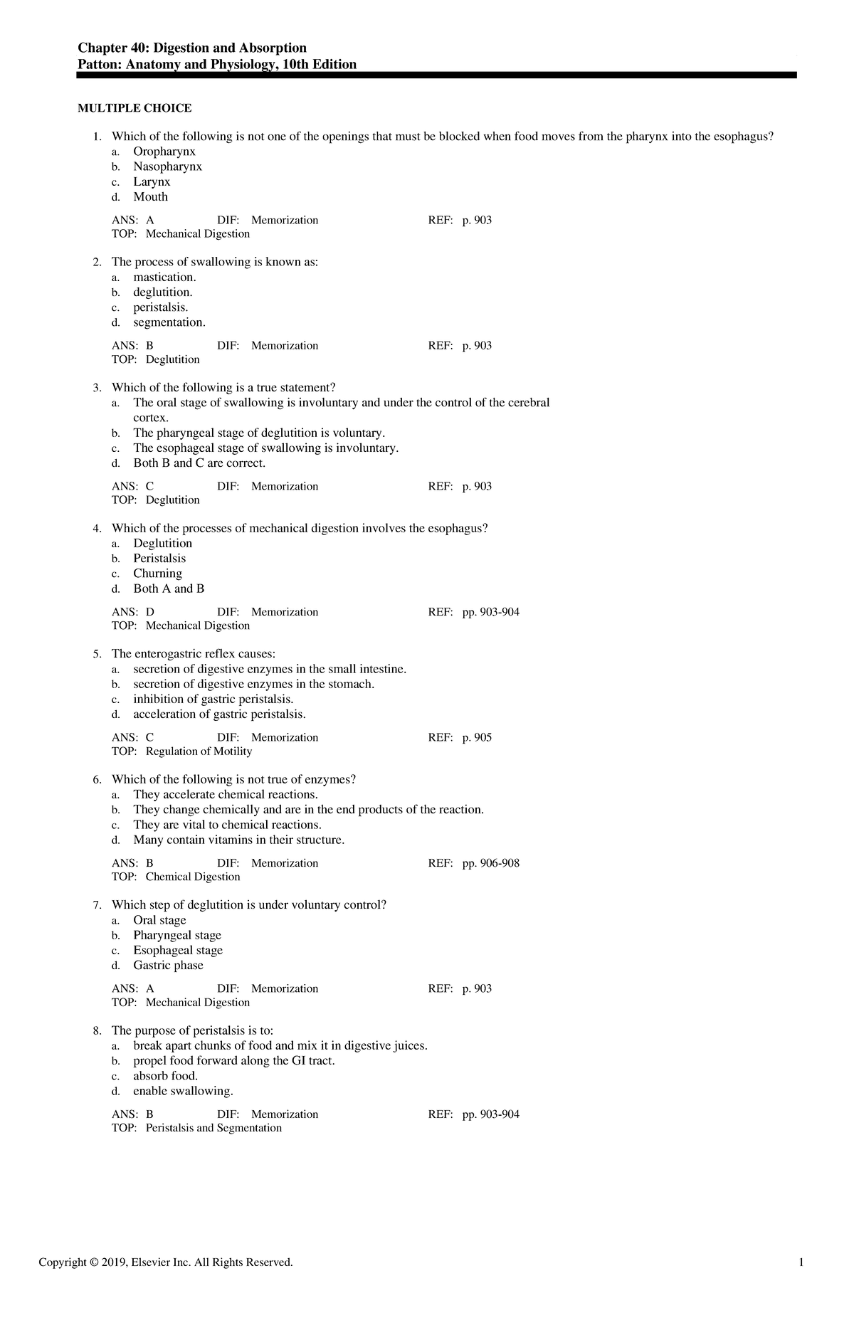 Chapter 40: Digestion and Absorption Exam Review - Anatomy & Physiology ...