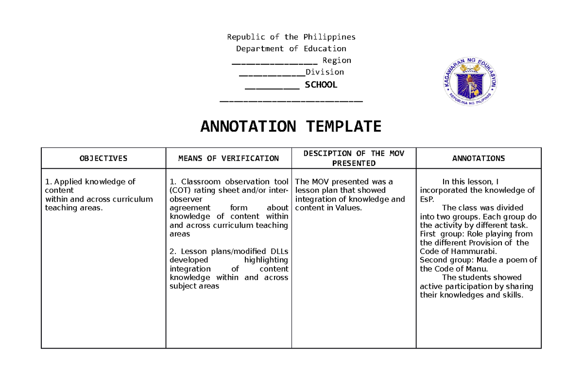 Template-Annotation - ANNOTATION - Department of Education ...