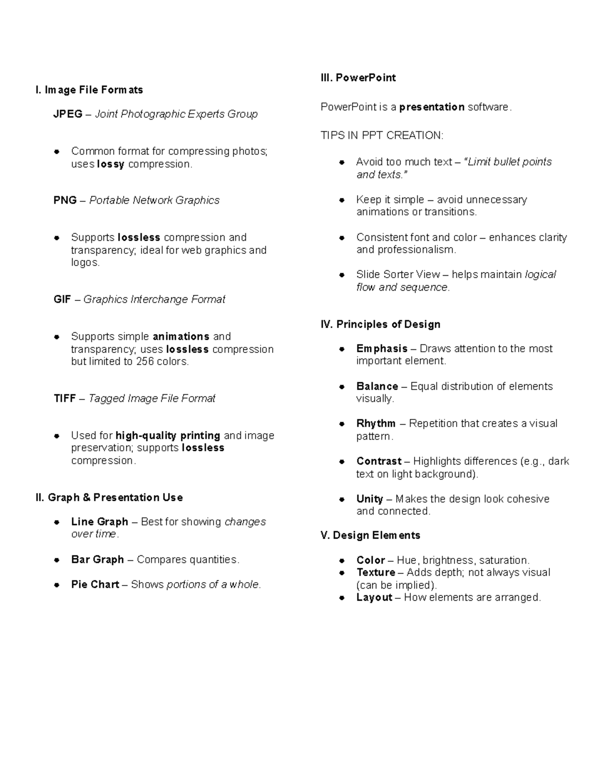 ETech 4th Qtr Reviewer: Image Formats & Design Principles - Studocu