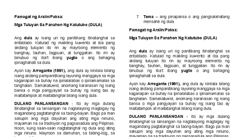 Q2 WEEK-2 DULA-Pasulat - Pamagat ng Aralin/Paksa: Mga Tuluyan Sa ...