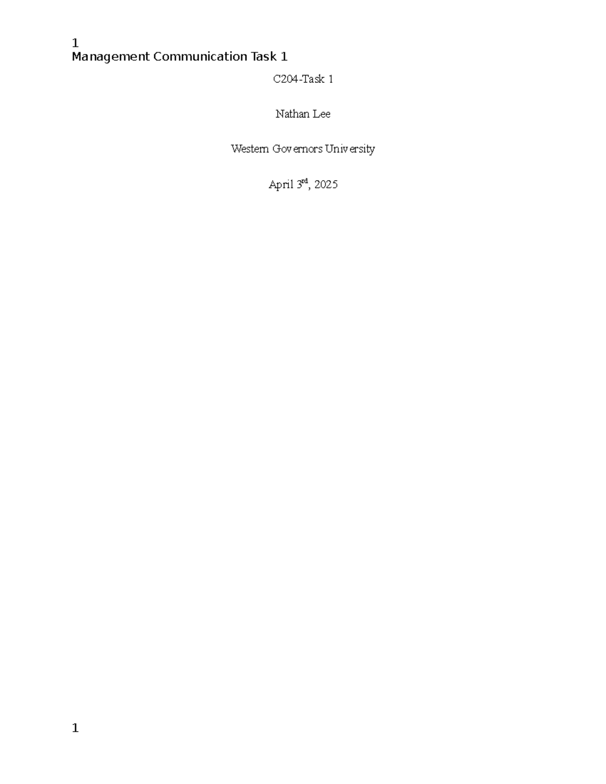 C204- Task 1 - C204- Task 1 passed - Management Communication Task 1 ...