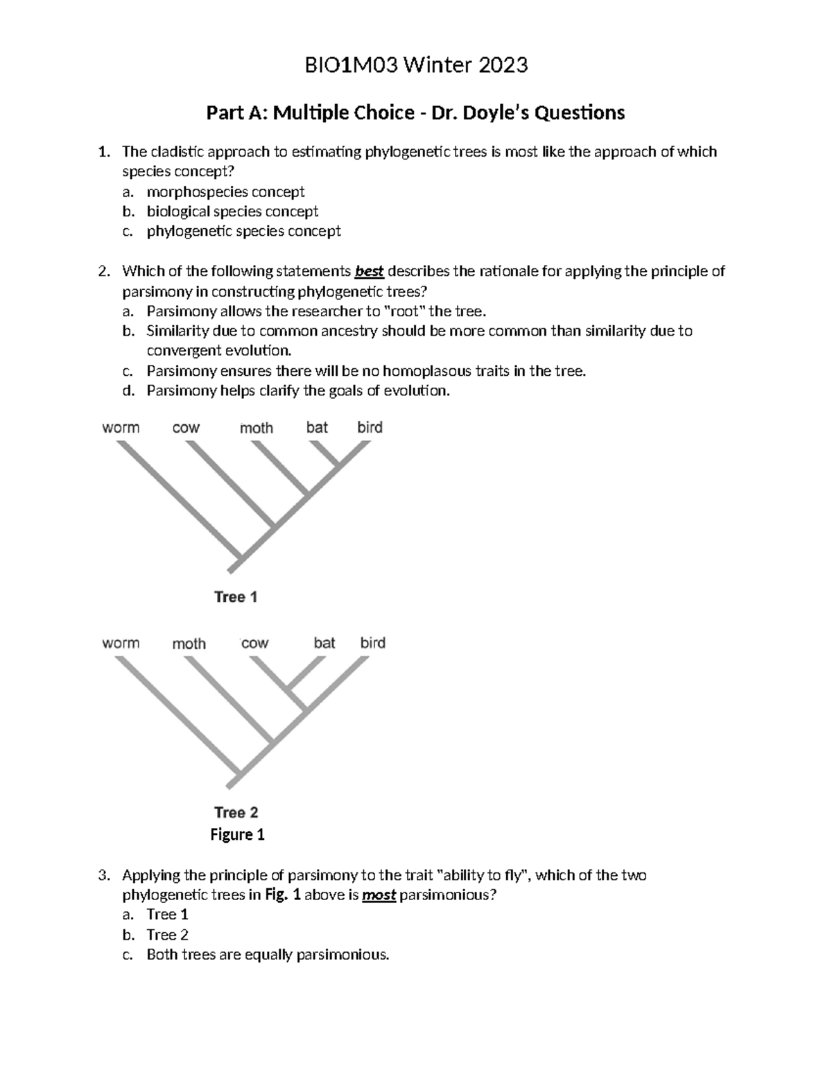 Bio 1M03 Test 2 (W23) - Complete Answer Key and Solutions - Studocu