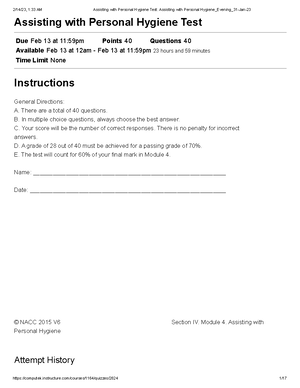 Workbook Answers PSW Palliative Care - Workbook Answers One key message ...