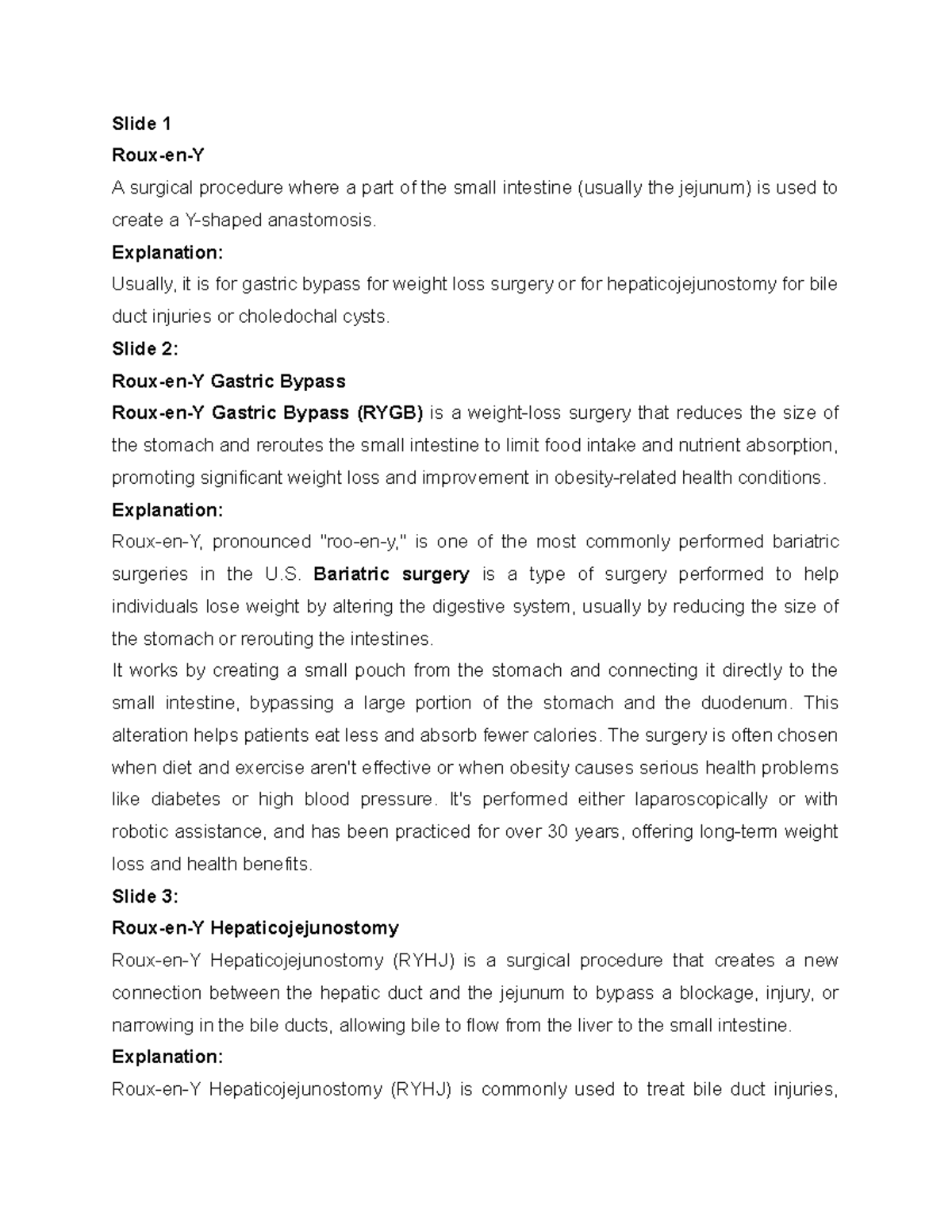 Surgical Procedures Overview: RYGB & RYHJ Techniques and Nursing Care ...