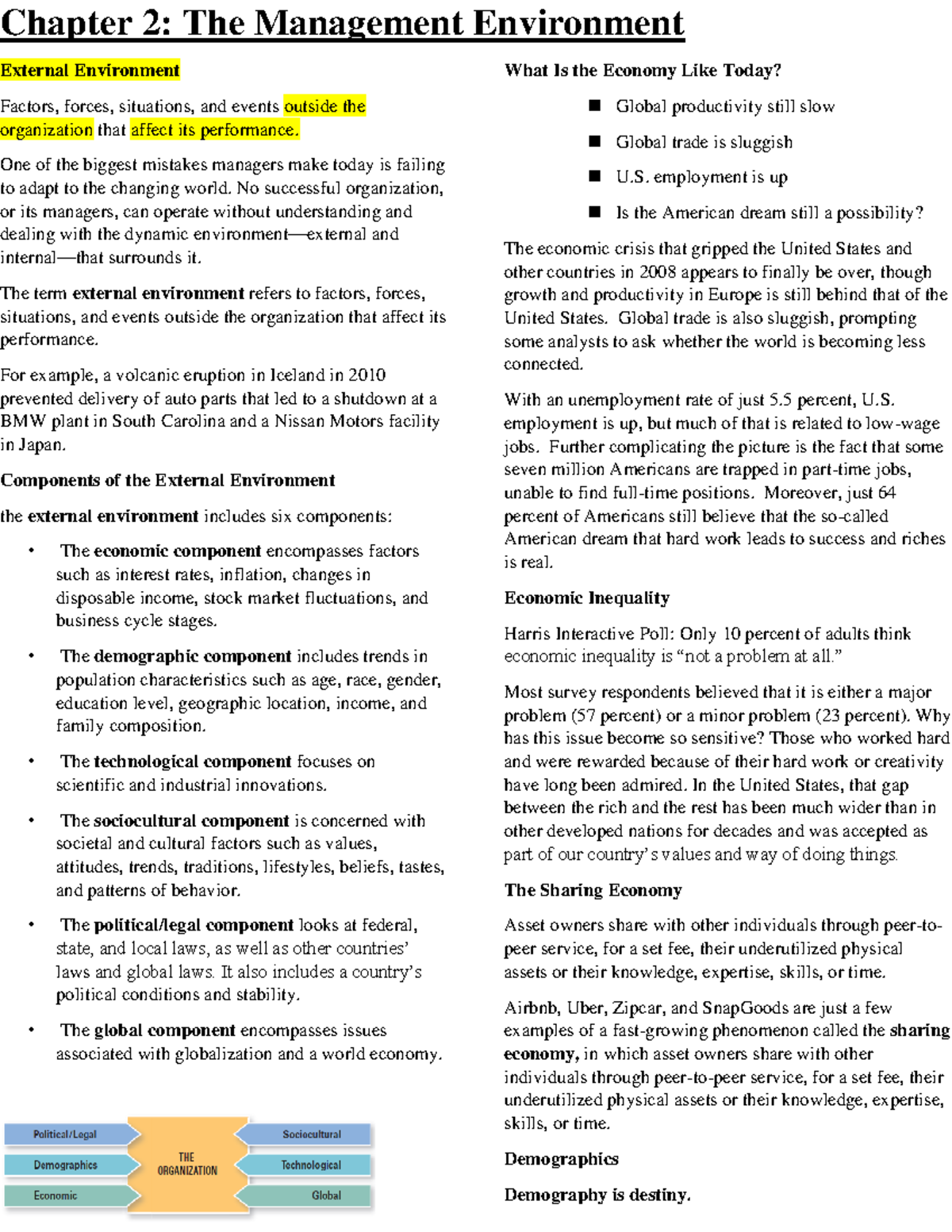 Chapter 2: Understanding the Management Environment and Its Impact ...
