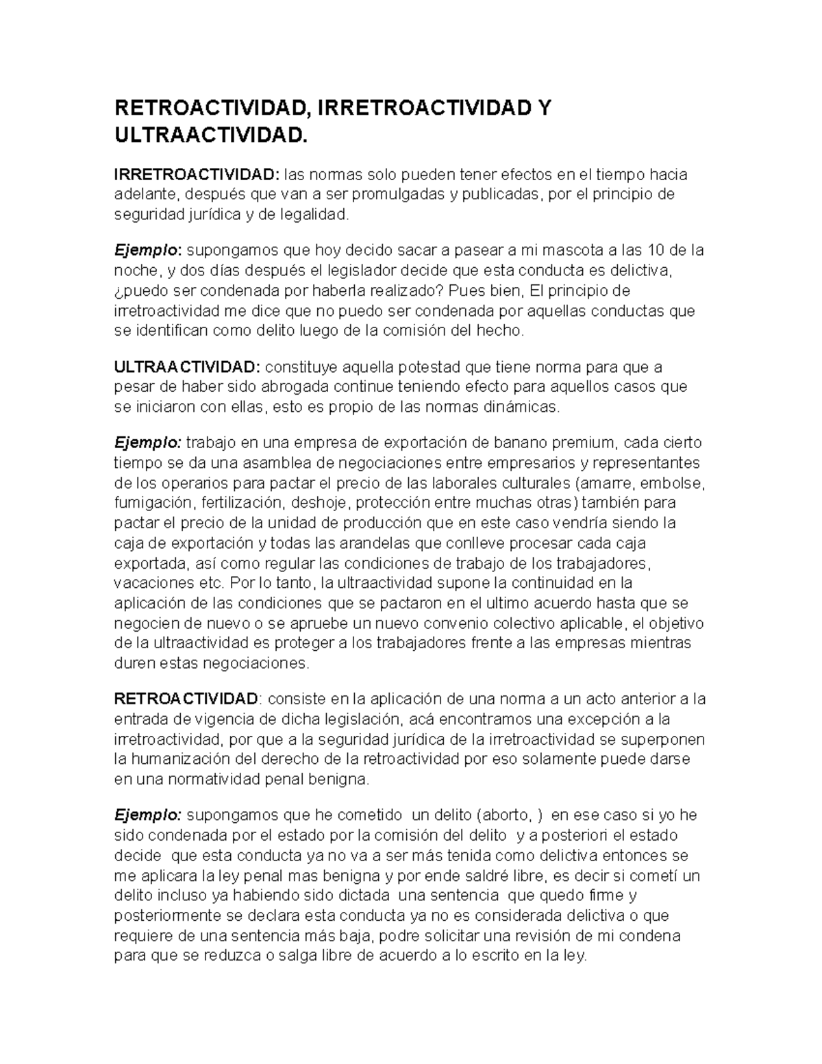 Retroactividad, Irretroactividad y Ultraactividad: Conceptos Clave ...