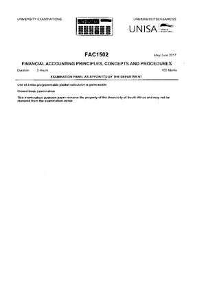 FAC1502 Assignment 3 Memo Due 9 Oct 2024 - Summary of your previous attempts Your nal grade for ...