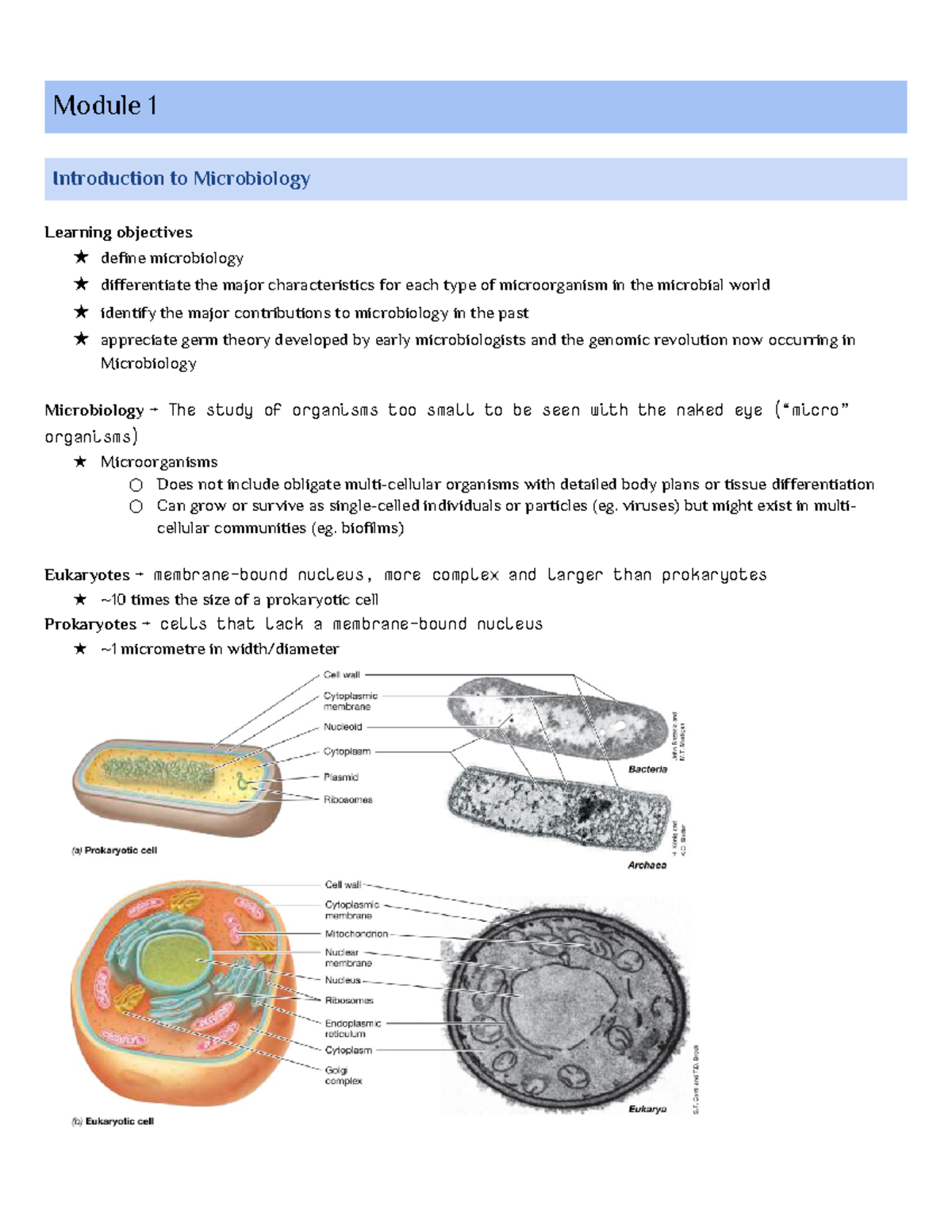 General Microbiology Notes (91314): Introduction to Microbial Diversity ...
