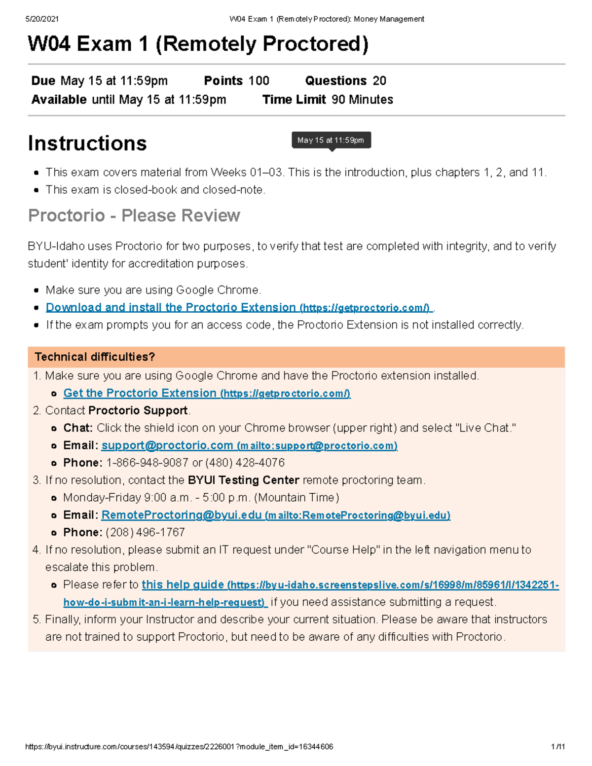 W04 Exam 1 (Remotely Proctored) Money Management - W04 Exam 1 (Remotely ...