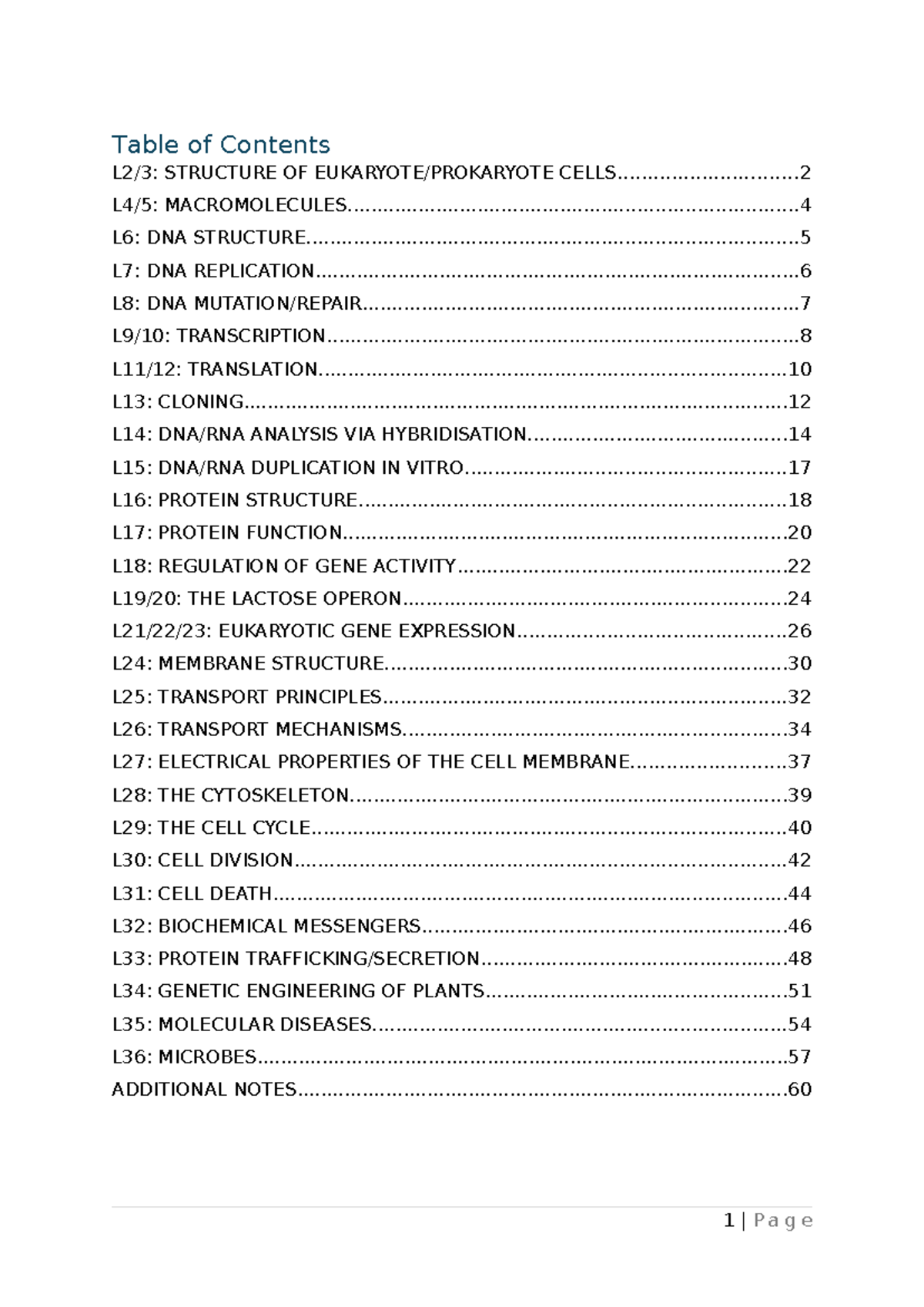 SCIE1106 Lecture Summary: Structure of Cells and Macromolecules - Studocu