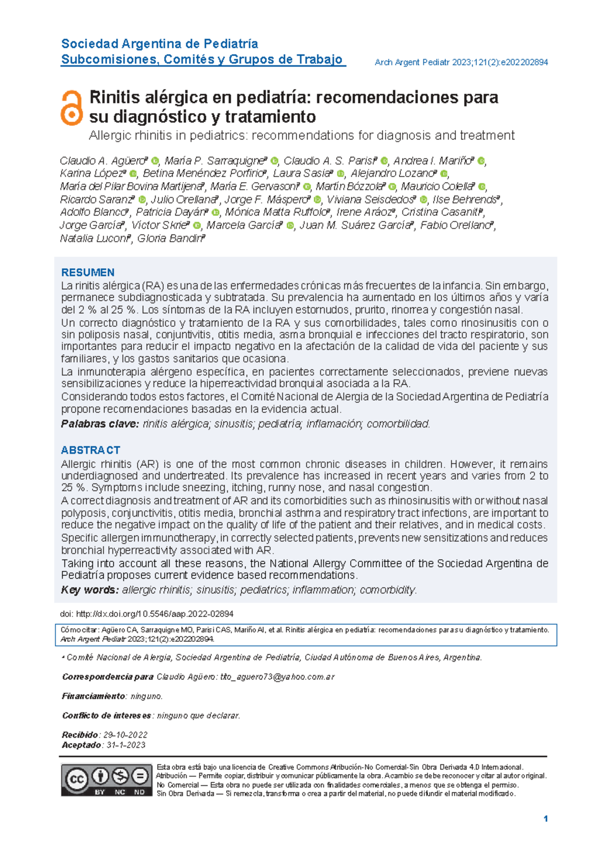 Recomendaciones para el Diagnóstico y Tratamiento de Rinitis Alérgica ...