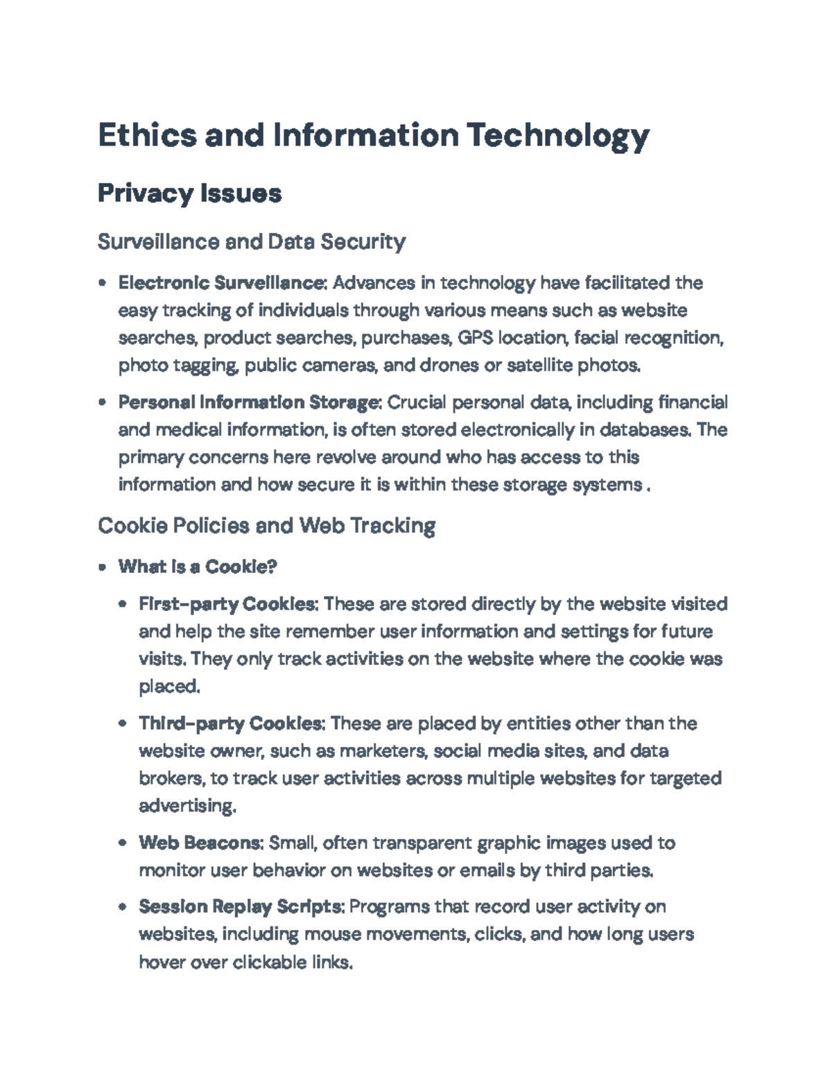 Ethics and Privacy in IT: Business Process Management Insights - Studocu