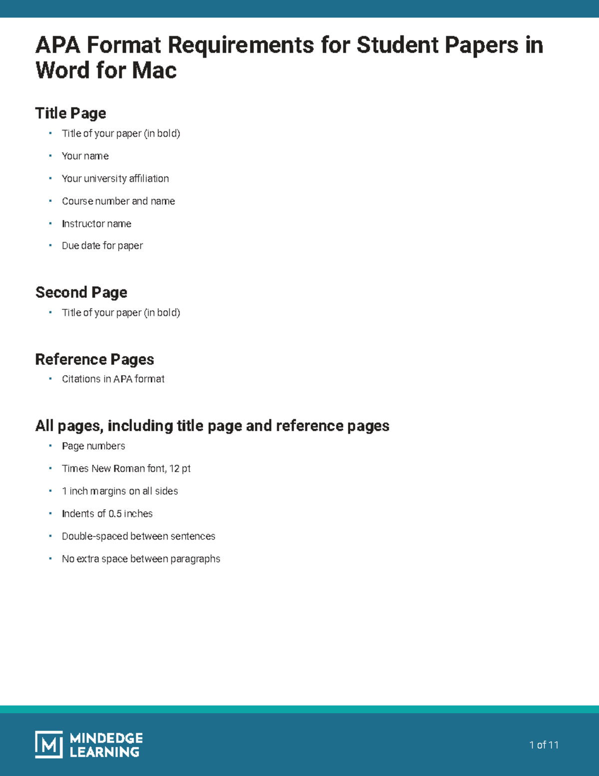 APA Format Guidelines for Student Papers in Word for Mac - Studocu