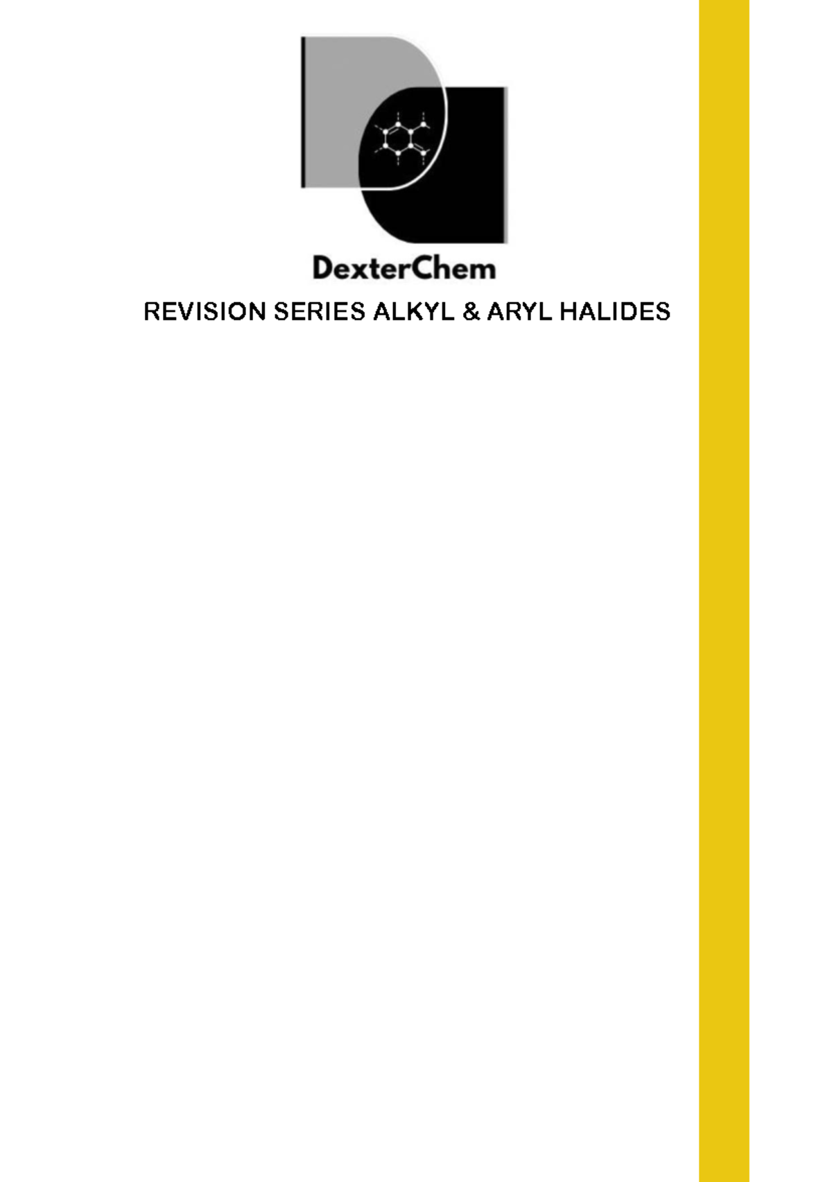 Alkyl Aryl Halides: Halogenation Reactions Overview (Course Code: MP86 ...