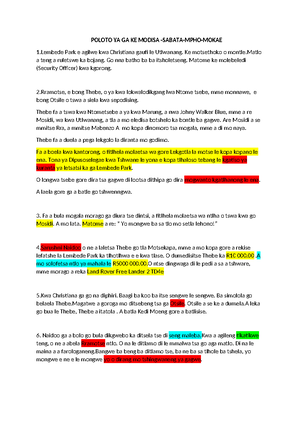 [Solved] Write a 190 word letter in Setswana about the - Setswana ...