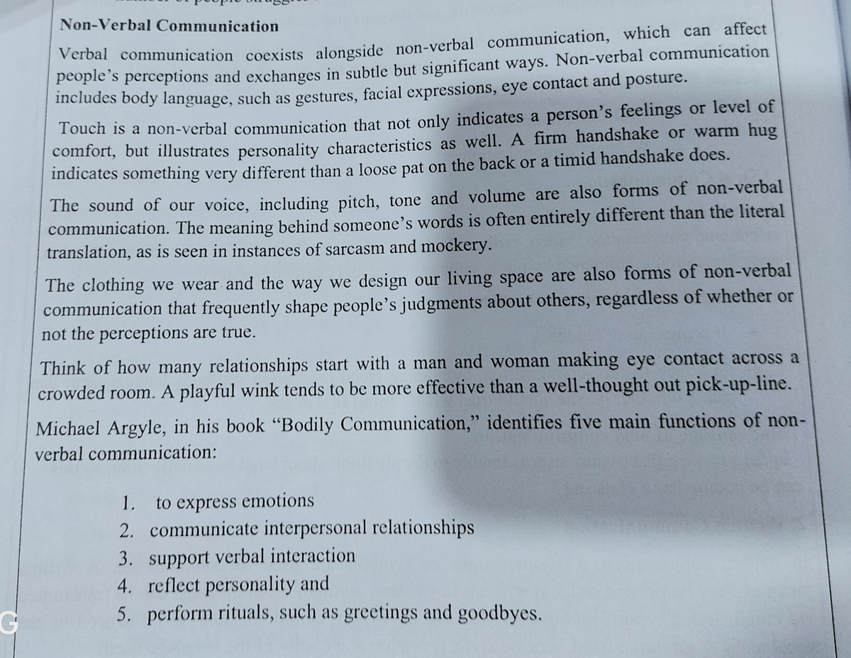 Short Notes on Non-Verbal Communication Techniques for Effective ...