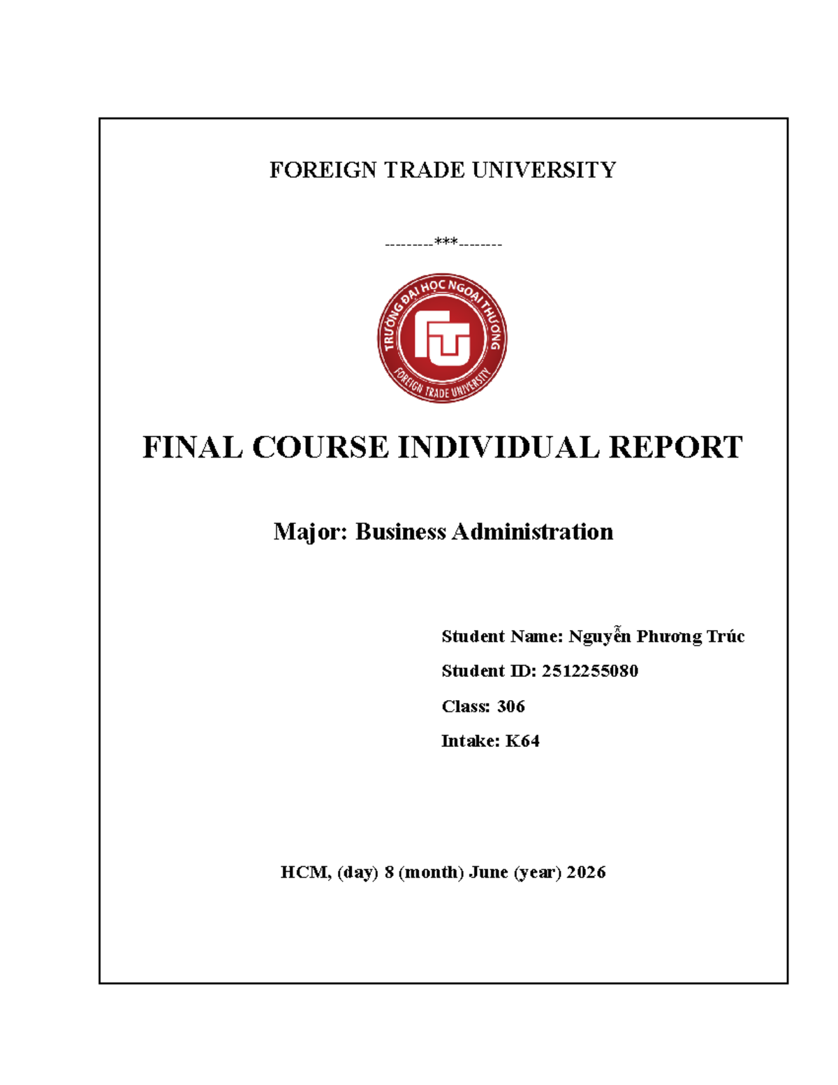 BUSINESS ADMINISTRATION K64 FINAL INDIVIDUAL REPORT ON DESIGN THINKING ...