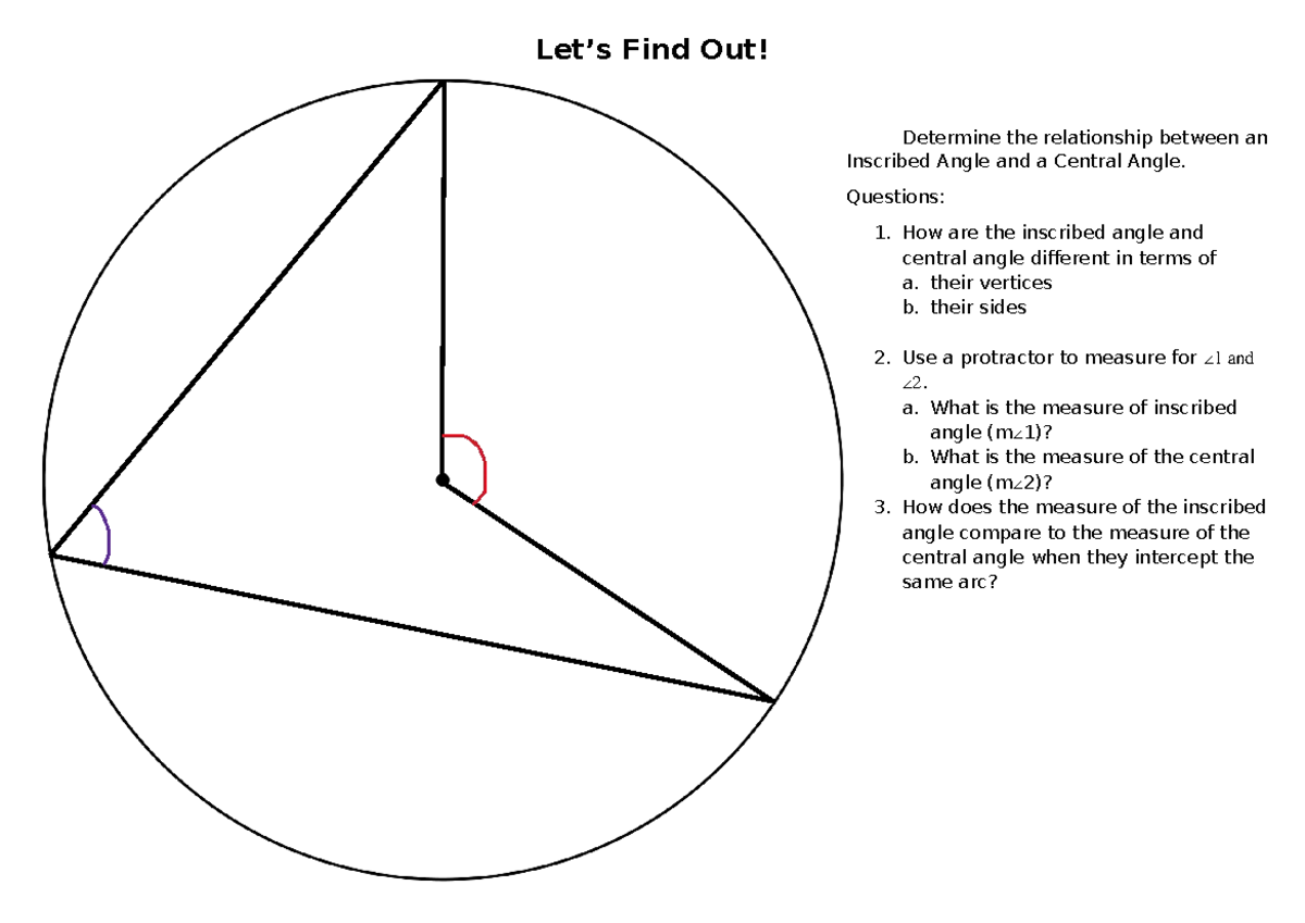 Let's find out (Group activity) Inscribed angles - Determine the ...