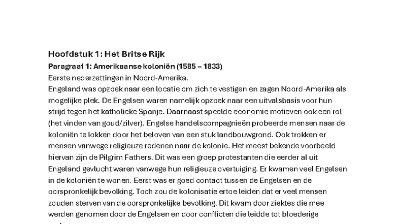 Geschiedenis Samenvatting 1: Het Britse Rijk en Duitsland (1585-1991 ...