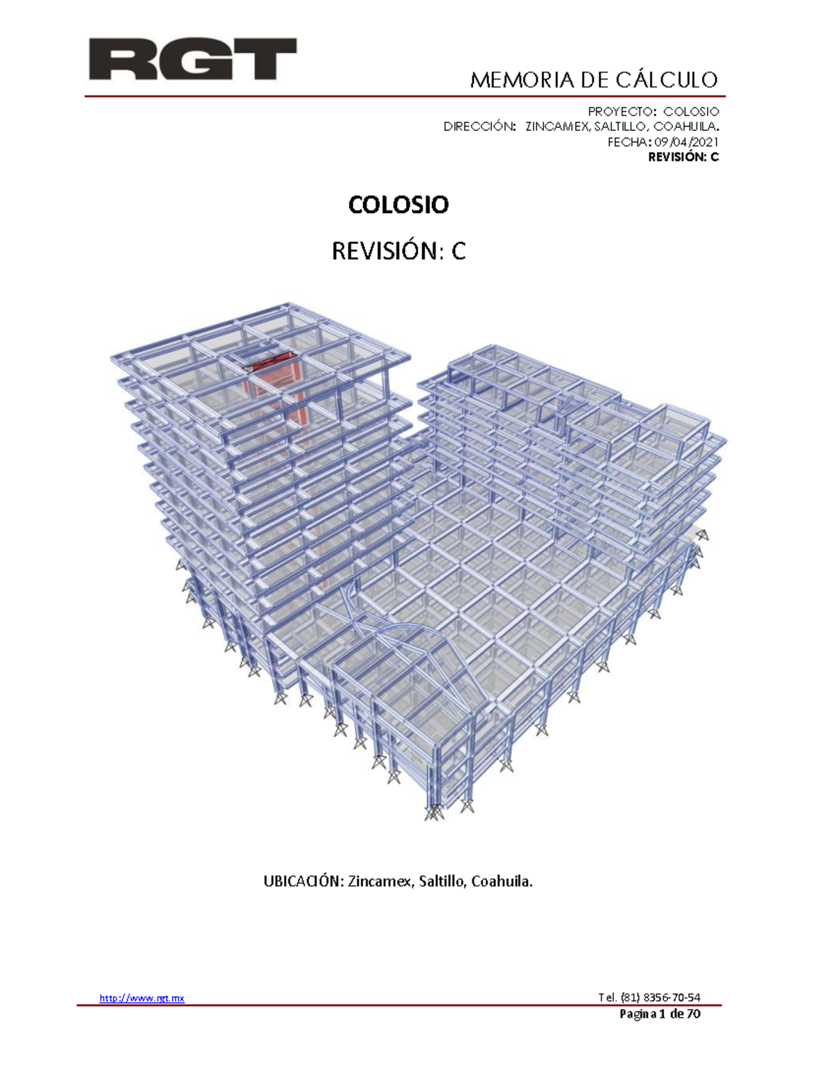 MEMORIA DE CÁLCULO PROYECTO COLOSIO - ZINCAMEX, SALTILLO, C - Studocu