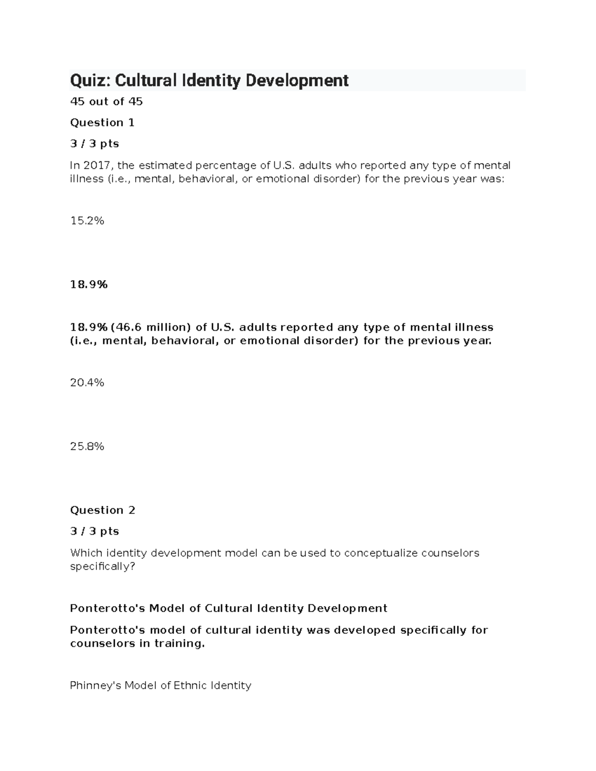 COUC 504 Quiz: Exploring Cultural Identity Development Concepts - Studocu