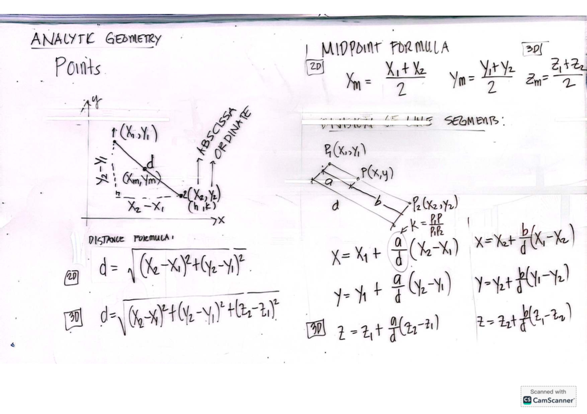 ST1 - Module 5: Analytic Geometry Midpoint & Distance Formulas - Studocu