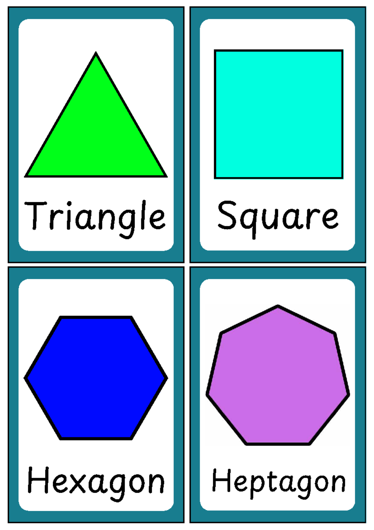 2D-Flashcards-V3 - Flashcards - Teacher - Triangle Square Hexagon ...