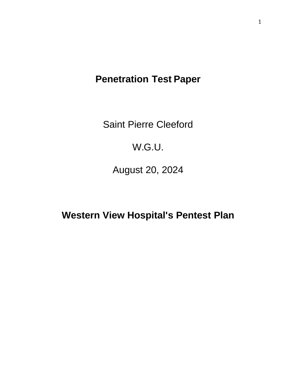 D484 - Pentest paper final. fix - Penetration Test Paper Saint Pierre ...