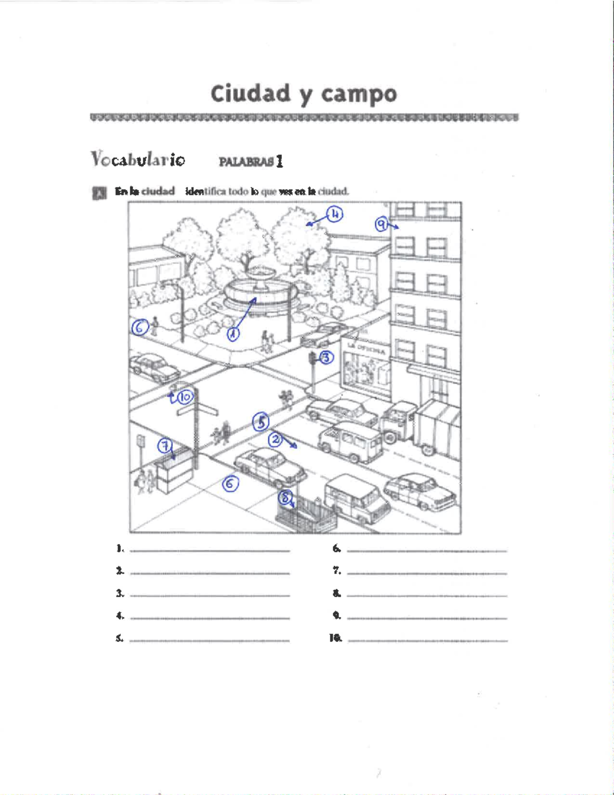 Vocabulario de la Ciudad y el Campo - PALABRAS 1A - Studocu