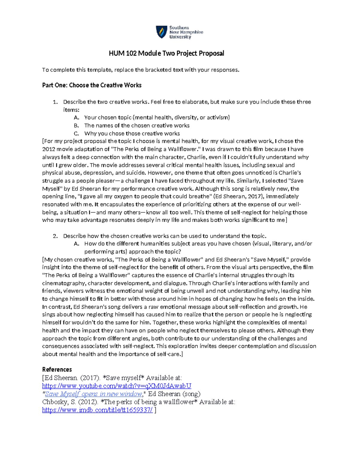 HUM 102 Module Two Project Proposal - HUM 102 Module Two Project ...