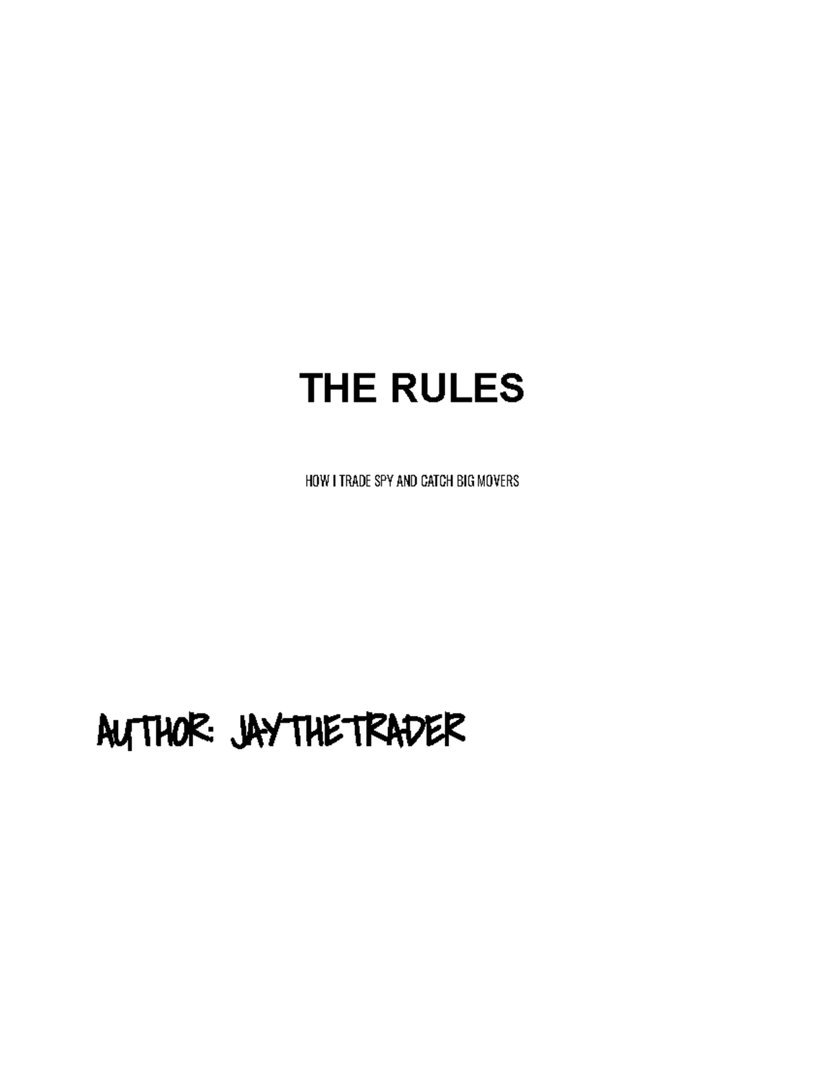 Trading Strategies for SPY: Key Rules & Patterns to Catch Movers - Studocu