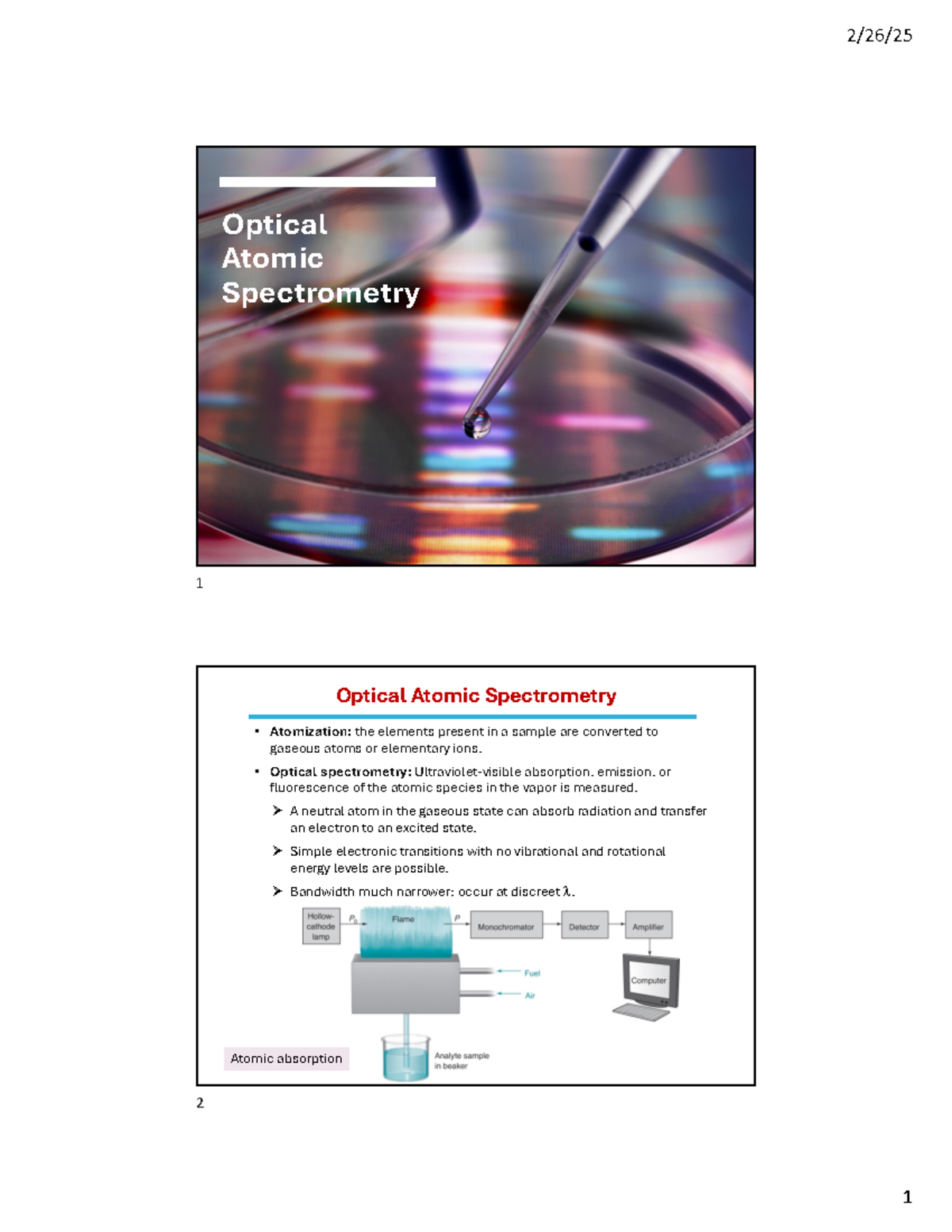 Optical Atomic Spectrometry Overview and Key Principles (CHEM 101 ...
