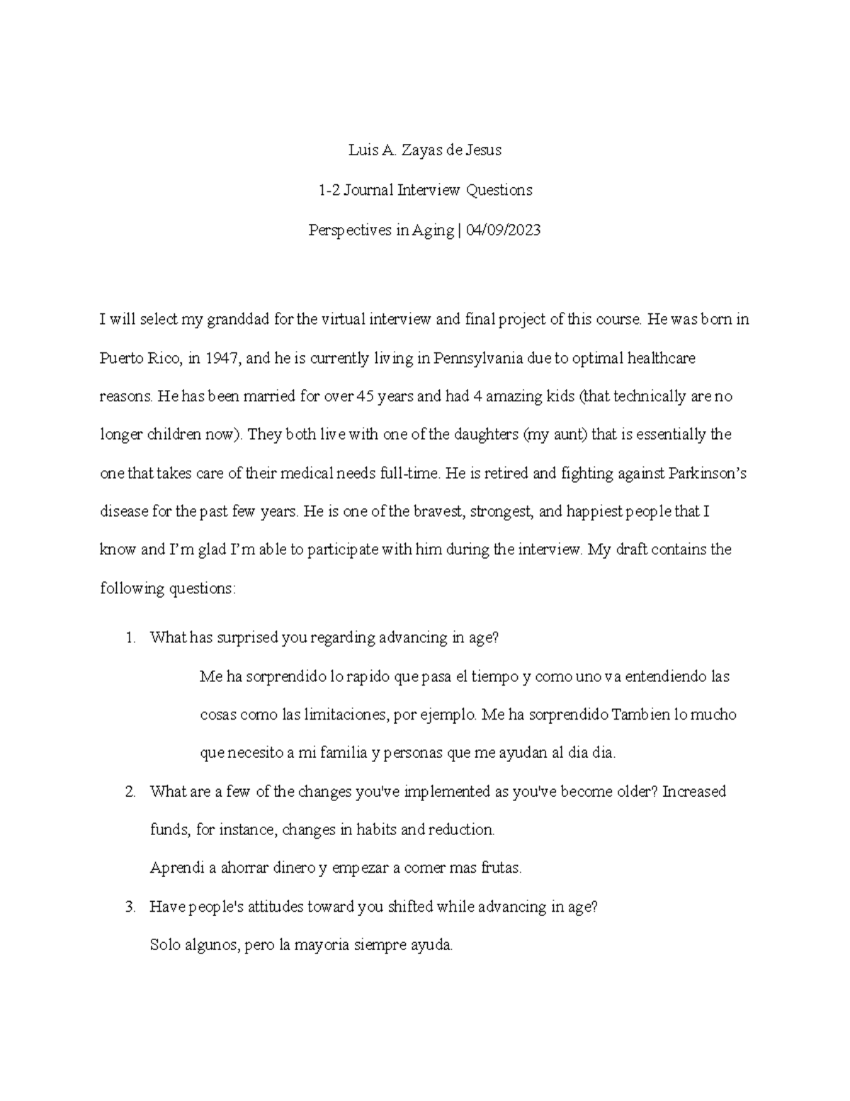 Journal module 1 questions - Luis A. Zayas de Jesus 1-2 Journal ...
