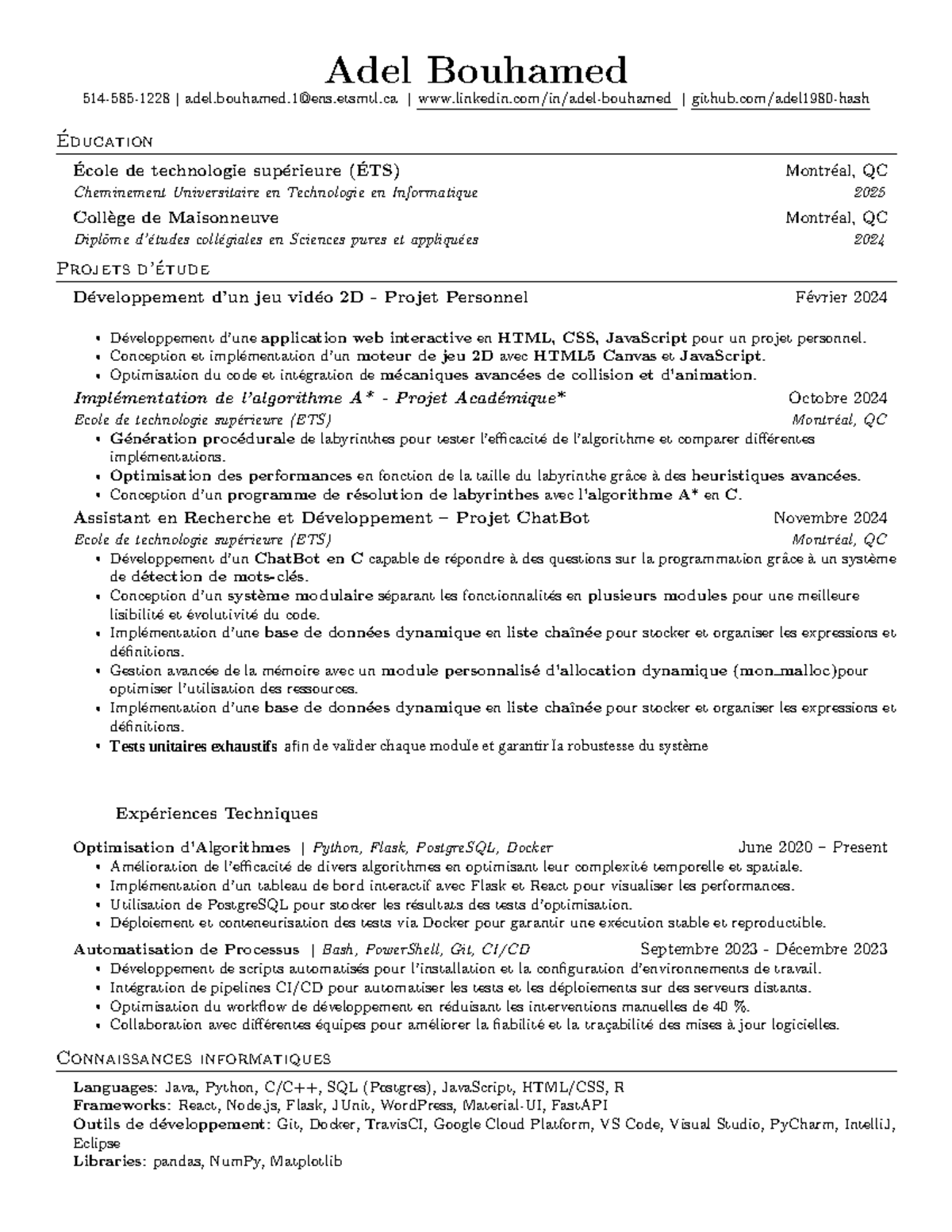 ADEL CV - aasdasd - Adel Bouhamed 514-585-1228 | adel.bouhamed@ens ...