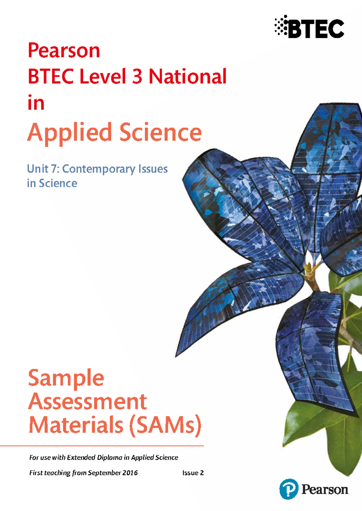 Pearson BTEC Level 3 National in Applied Science - Unit 7 Assessment ...